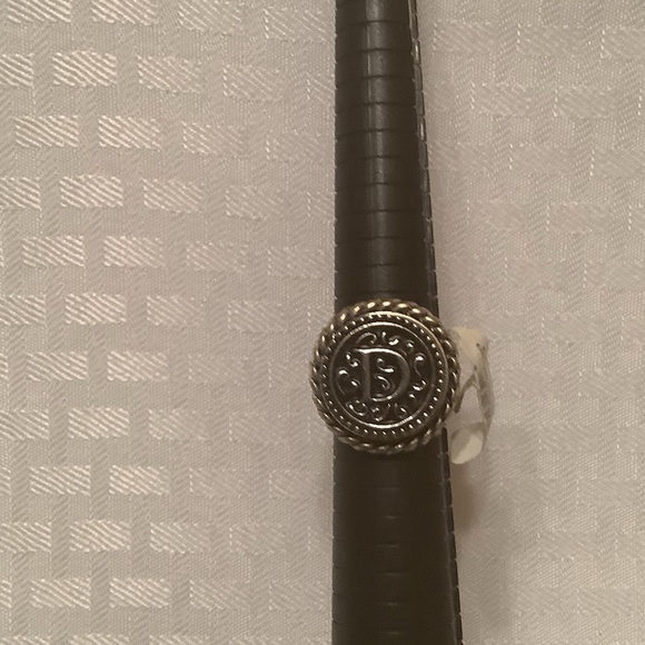 GANZ | Jewelry | Ganz Initial D Silvertone Black Ring With Rope Design ...